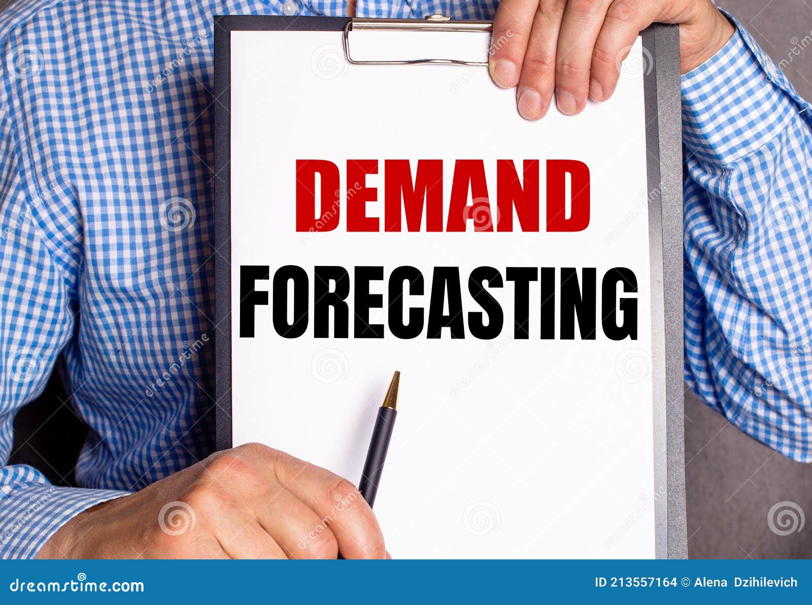 DEMAND FORECASTING, Text On White Paper On A White Background Royalty ...