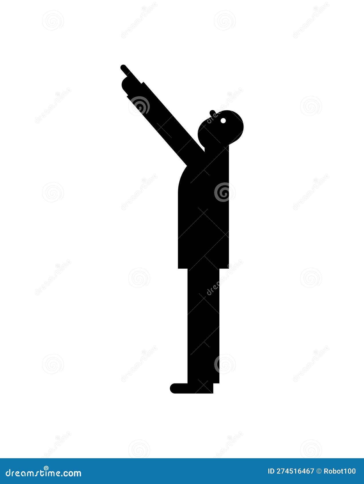 Man Points Up Symbol. Guy Pointing Up Sign Stock Vector - Illustration ...