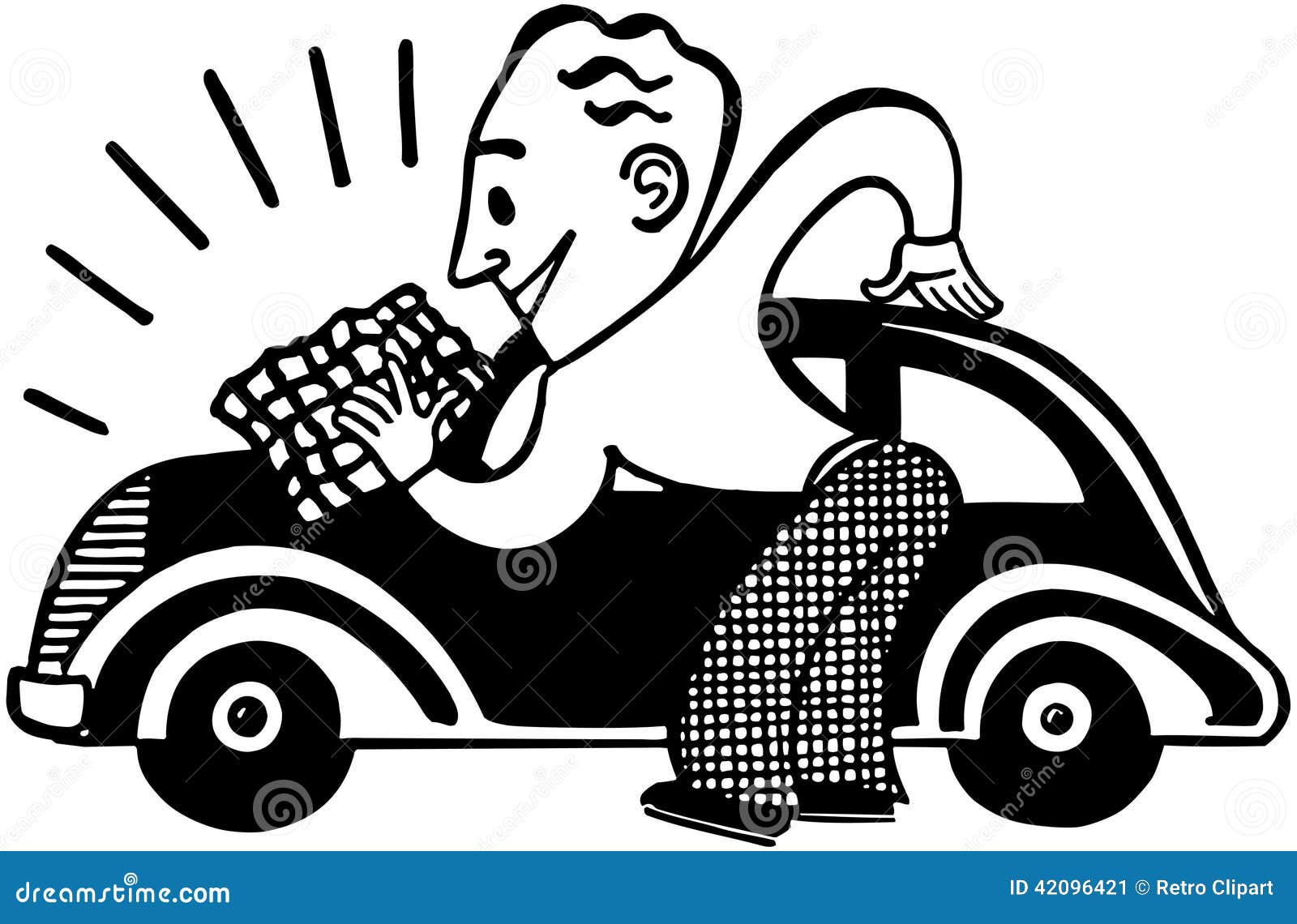 Man Polishing Car stock vector. Illustration of cartoons - 42096421