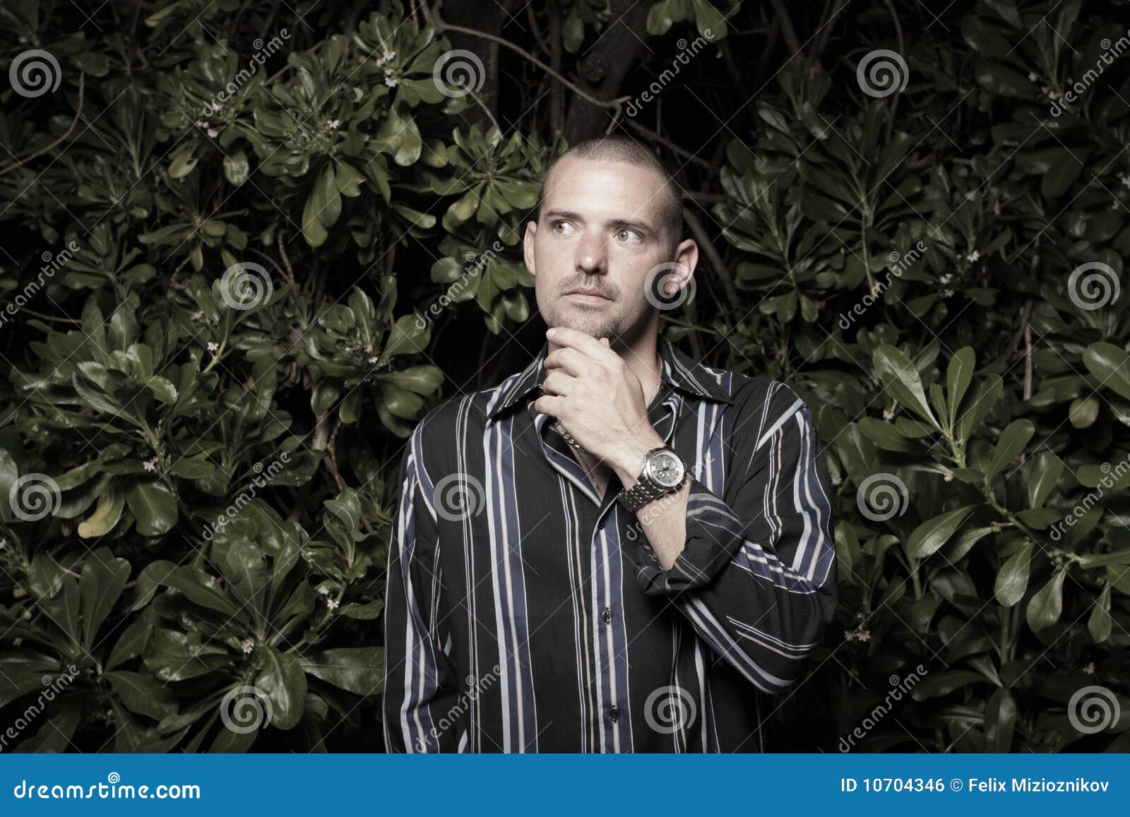Man pondering stock photo. Image of watch, flash, composition - 10704346