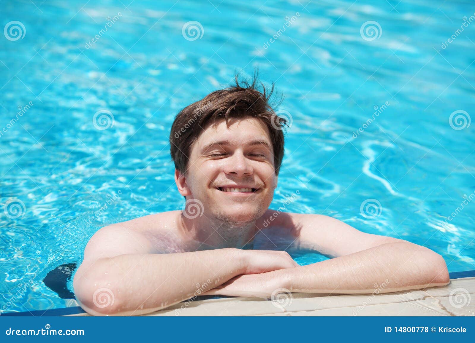 Man in pool stock photo. Image of smile, waves, resort - 14800778