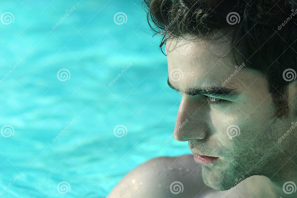 Man in pool stock photo. Image of copy, handsome, relax - 17597916