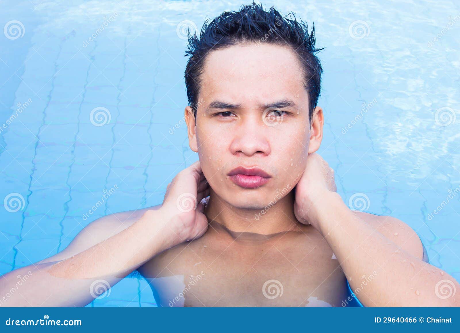 Man in the Pool stock photo. Image of looking, model - 29640466