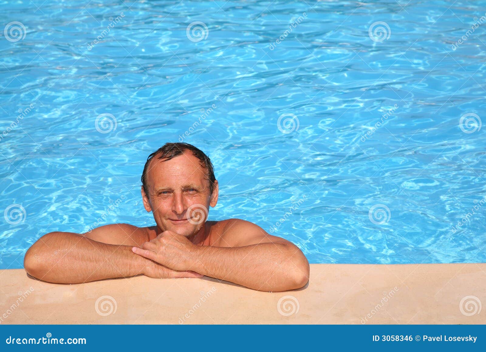 Man at the pool stock photo. Image of muscular, outdoors - 3058346