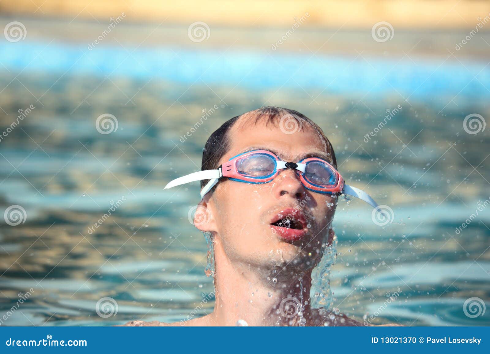 Man in Pool, Come Up from Water Stock Photo - Image of people, healthy ...