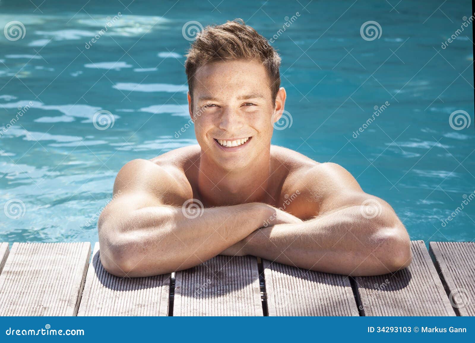 Man in the pool stock image. Image of blue, caucasian - 34293103