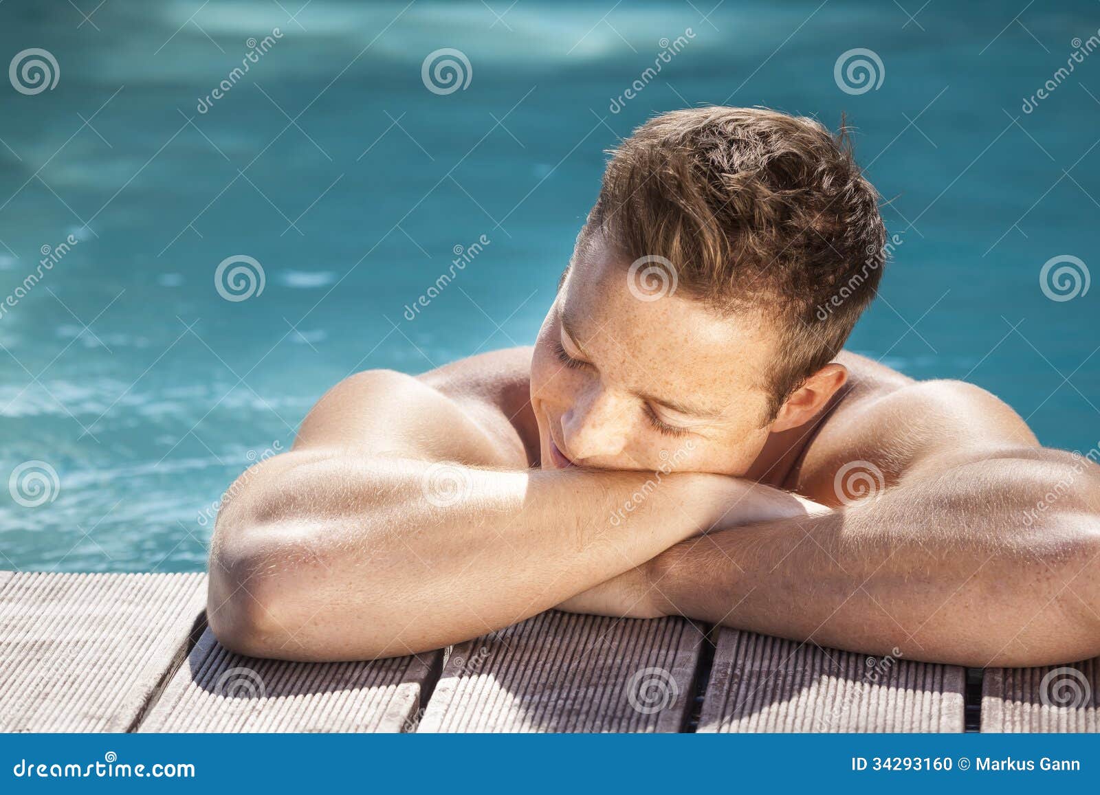 Man in the pool stock photo. Image of happy, cheerful - 34293160