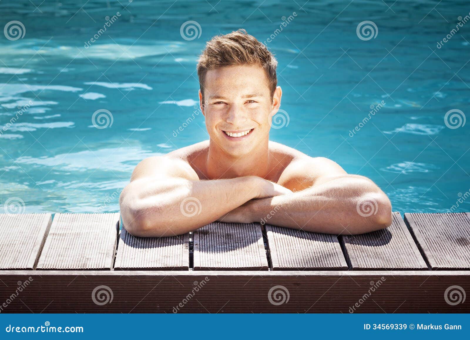 Man in the pool stock image. Image of relax, holiday - 34569339