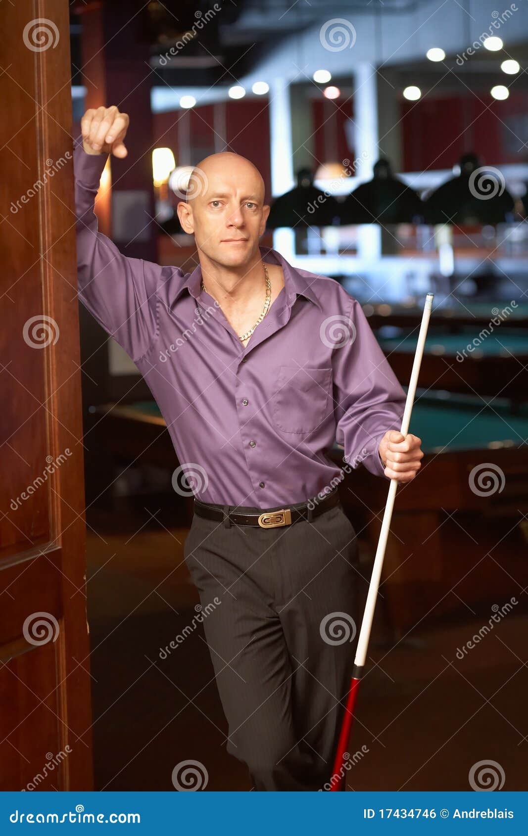 Man with Pool Stick Billiards Stock Photo - Image of leisure, person ...