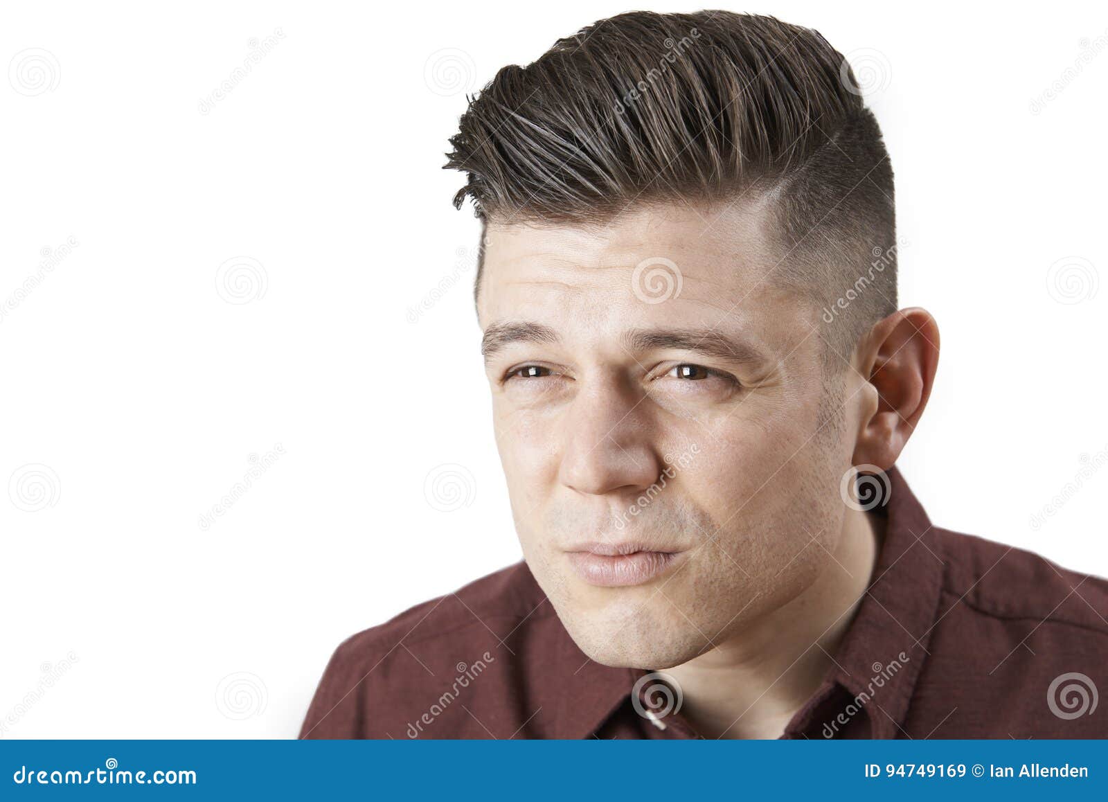 Man with Poor Eyesight Squinting into Distance Stock Image - Image of ...