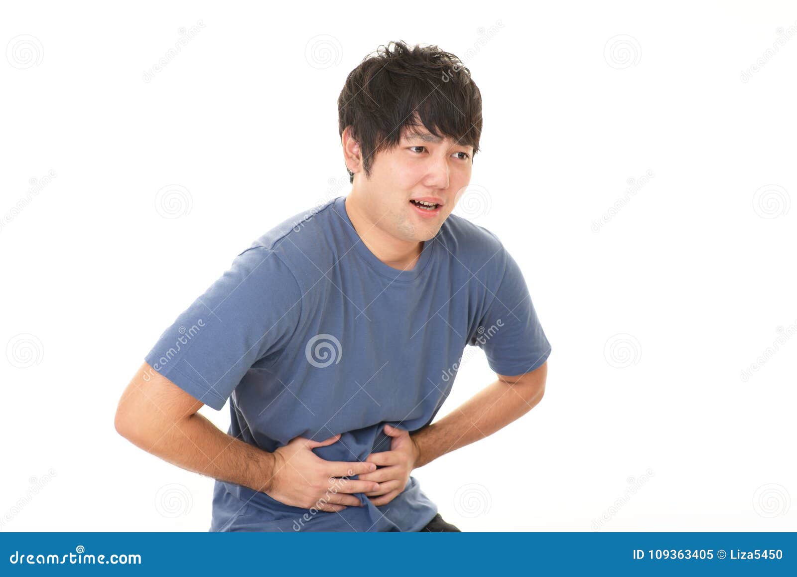 Man who has a stomachache stock image. Image of face - 109363405