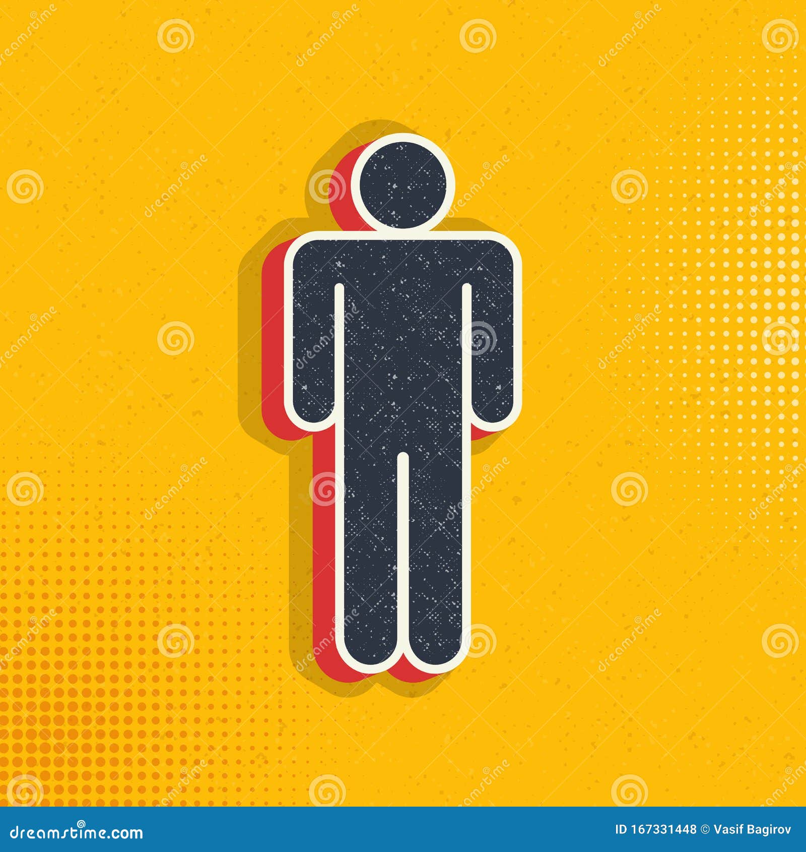 Man Pop Art, Retro Icon. Vector Illustration of Pop Art Style Stock ...