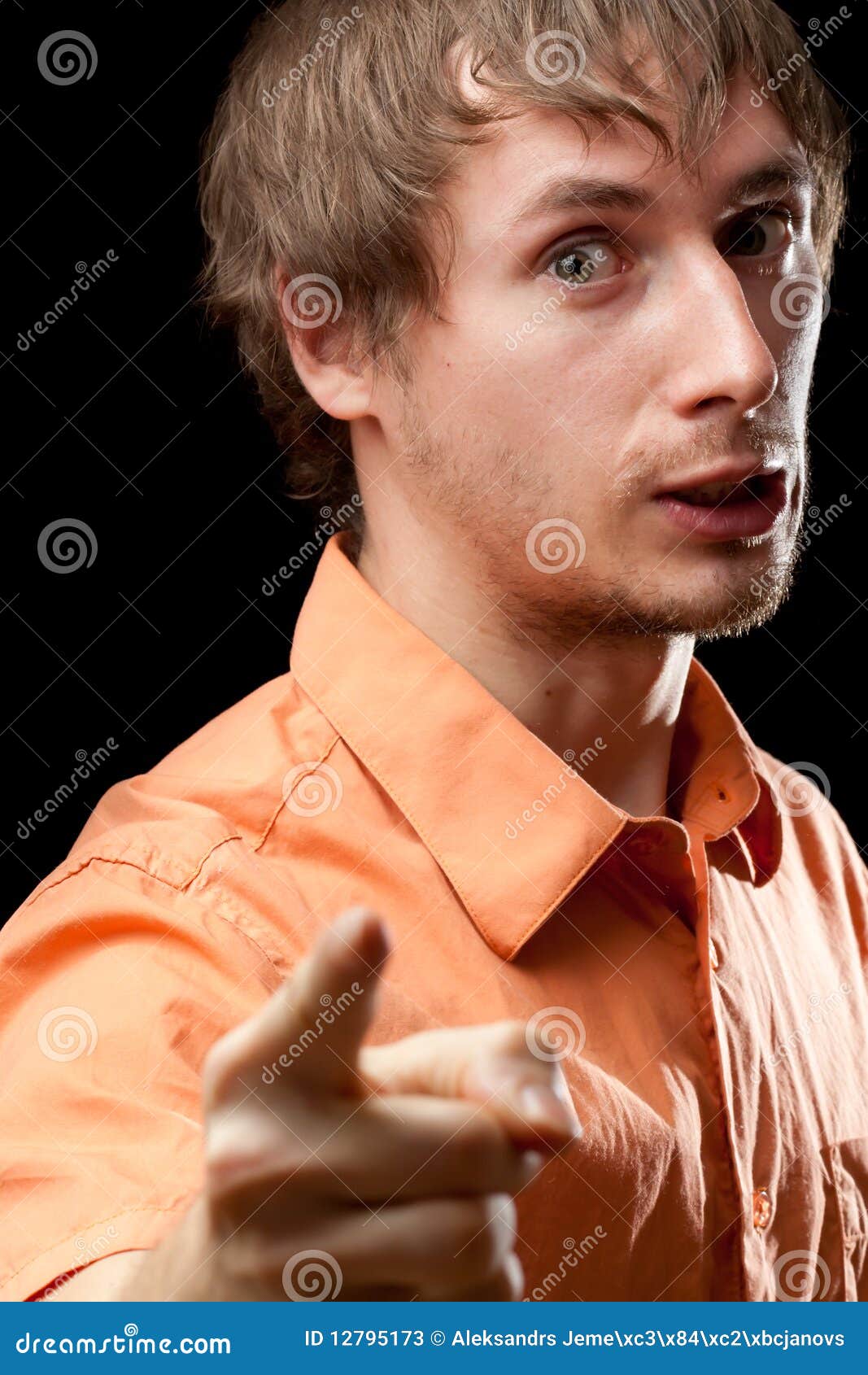 Man portrait in anger stock image. Image of beard, head - 12795173