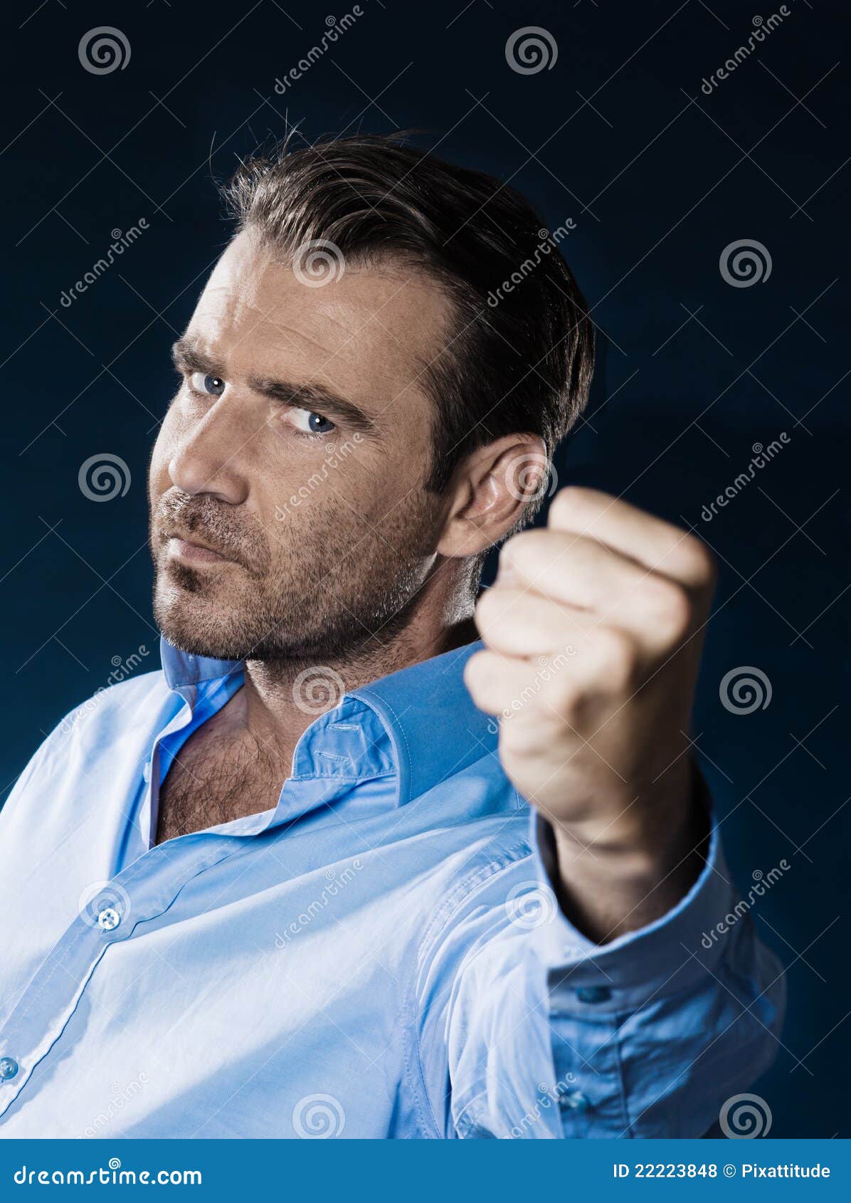 Man Portrait Angy Menacing stock photo. Image of isolated - 22223848