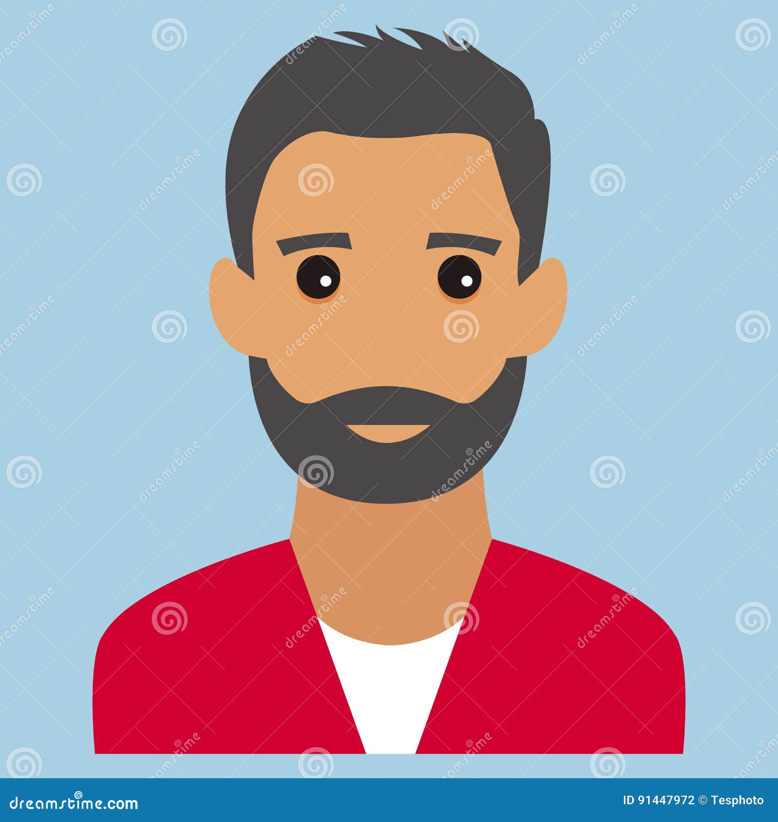 Man Portrait. Beard. Modern Avatar. Flat Design Vector Stock Vector ...