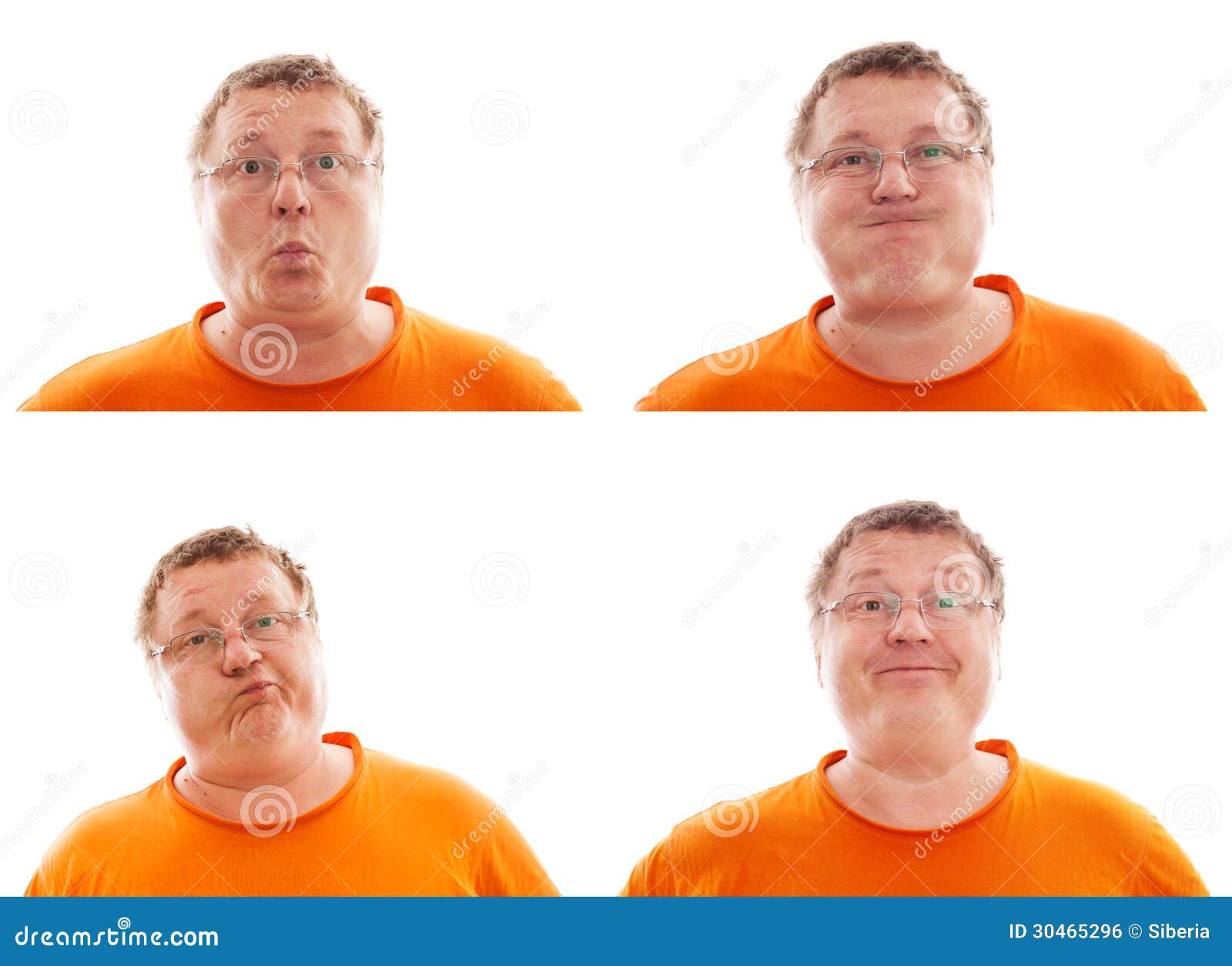 Man Portrait, Collection of Expressions Stock Photo - Image of montage ...