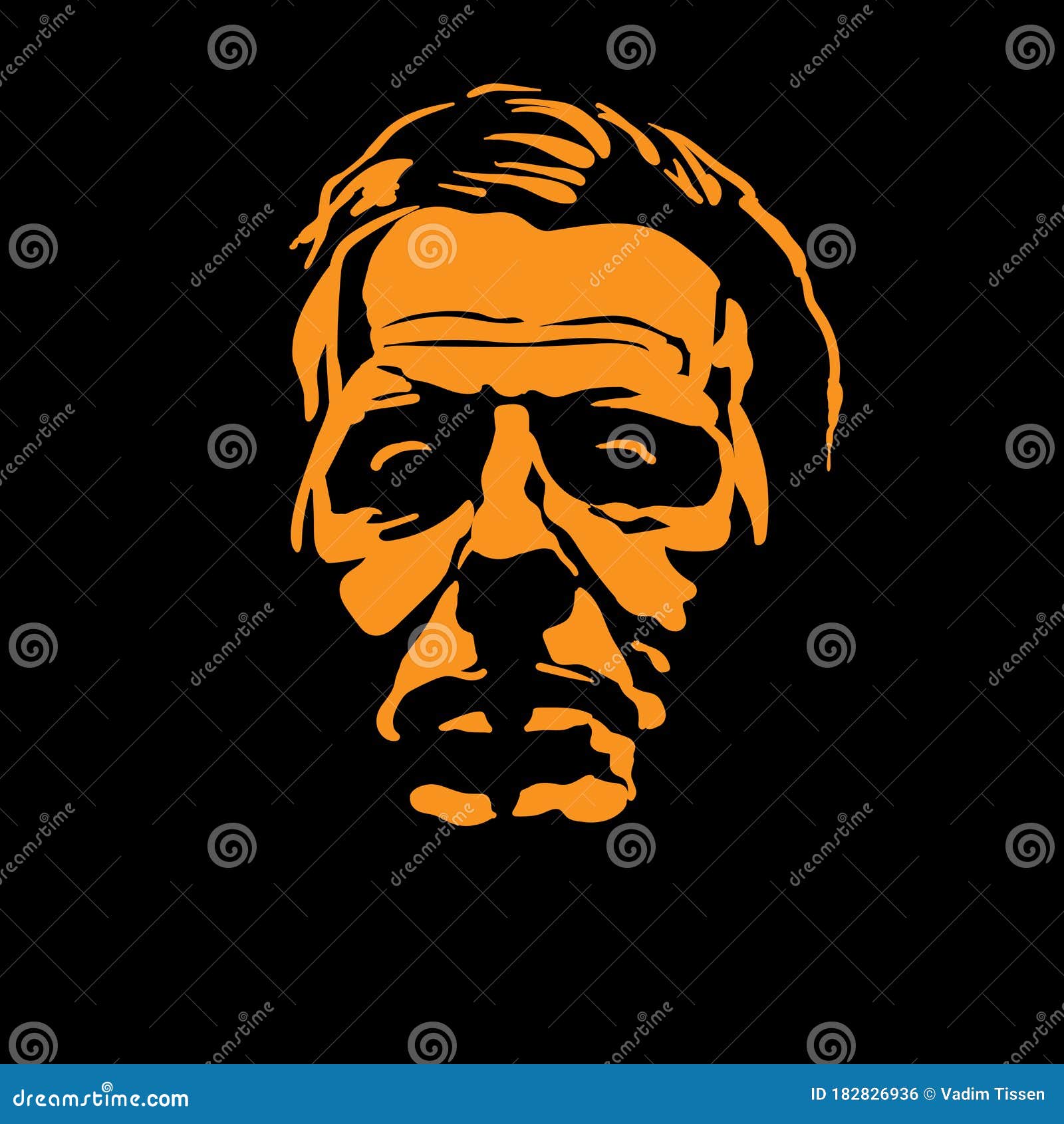 Man Portrait in Contrast Light. Vector. Stock Vector - Illustration of ...
