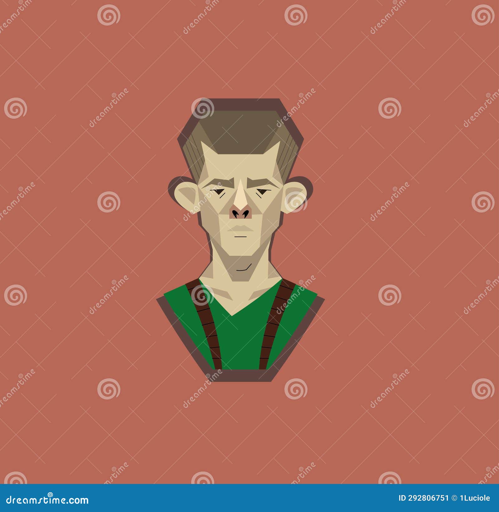 Man Portrait Geometric Silhouette Stock Illustration - Illustration of ...