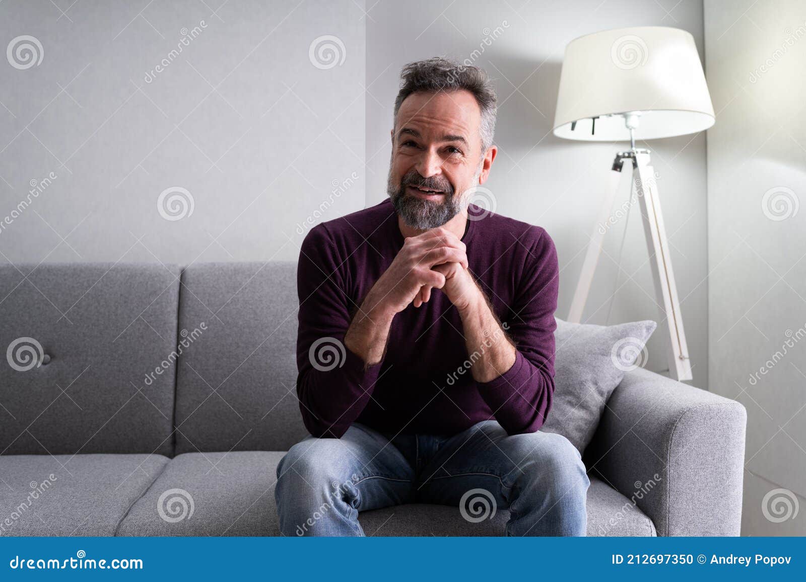 Man Portrait at Home stock photo. Image of model, adult - 212697350