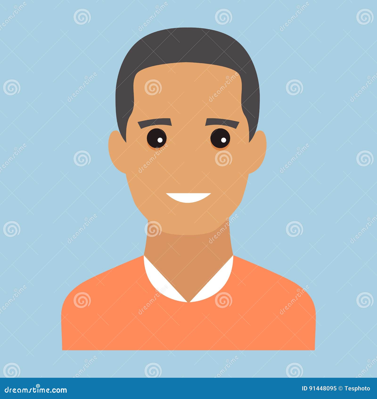 Man Portrait. Modern Avatar. Flat Design Vector Illustration. Stock ...