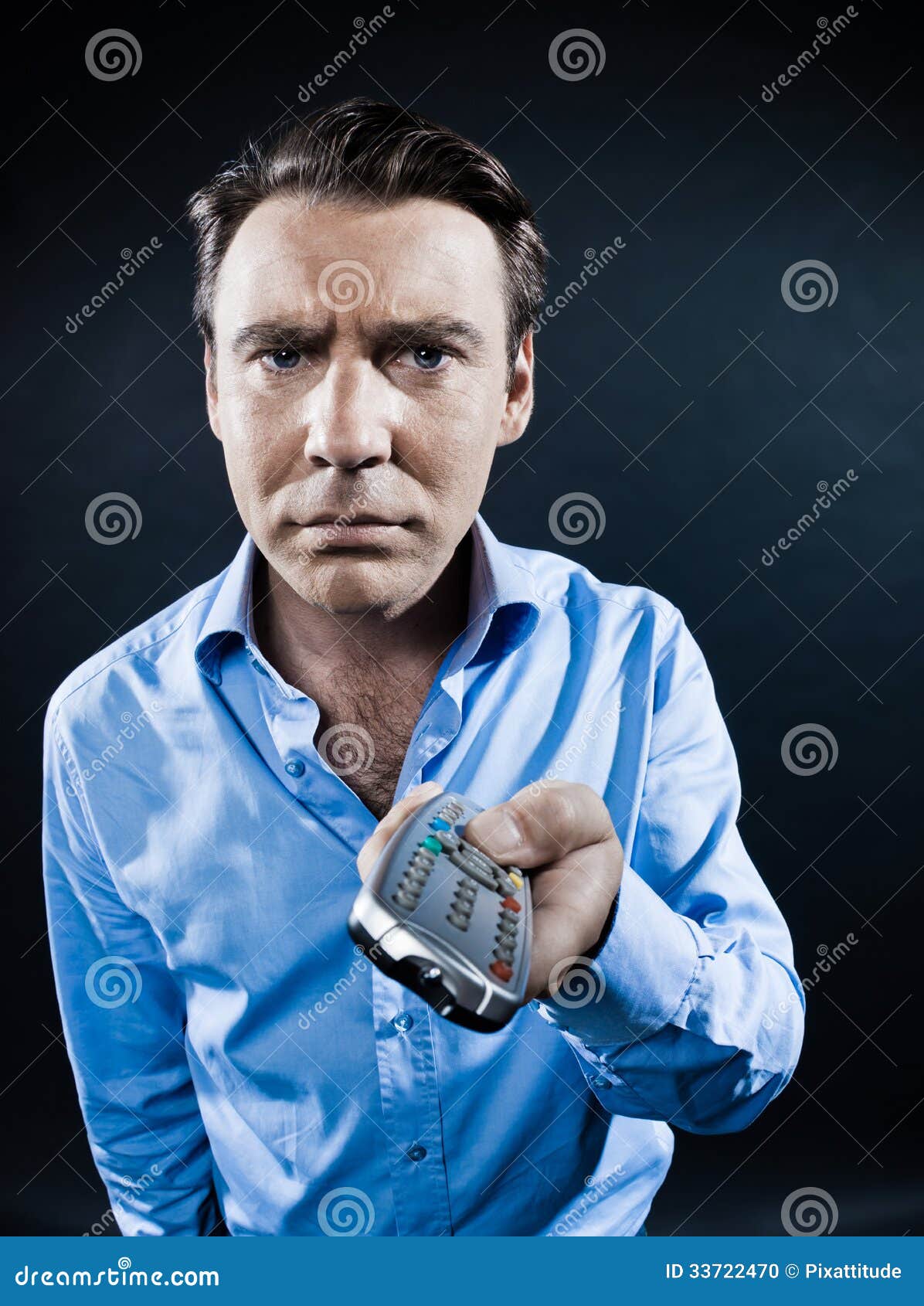 Man Portrait Remote Control Fail Stock Photo - Image of damaged ...
