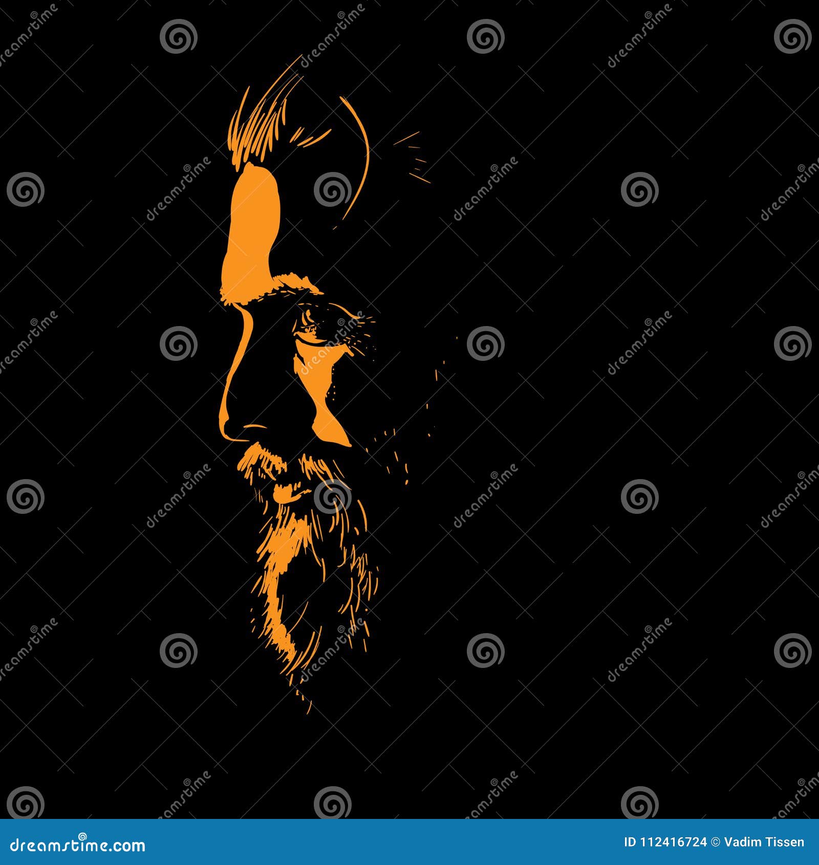 Man Portrait Silhouette in Backlight. Vector Stock Vector ...