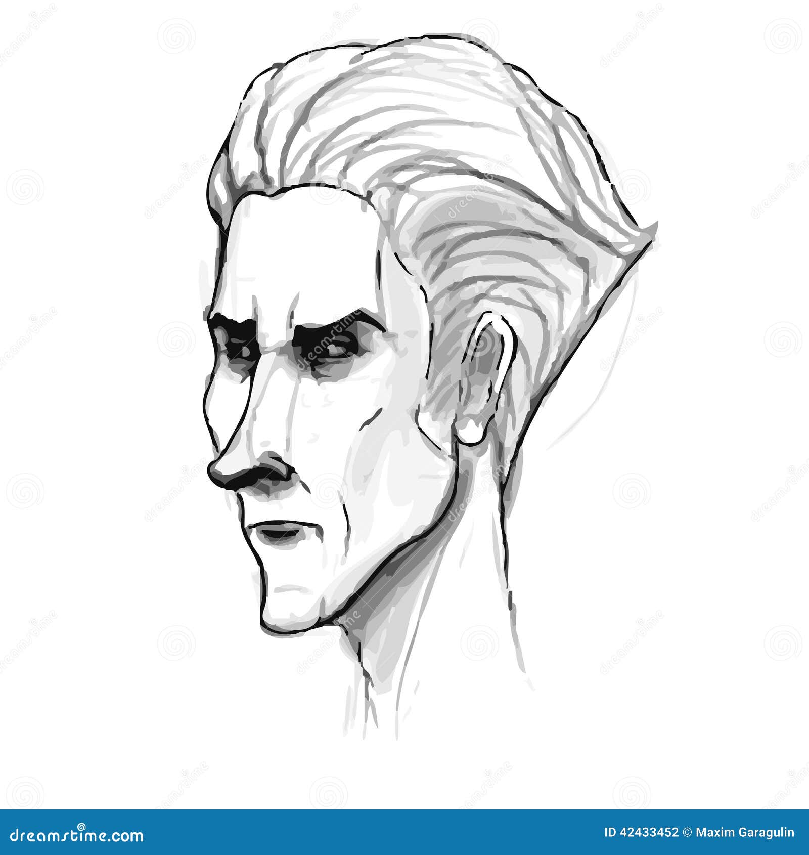 Man Portrait Sketch. Pencil Drawing Imitation in Stock Vector ...