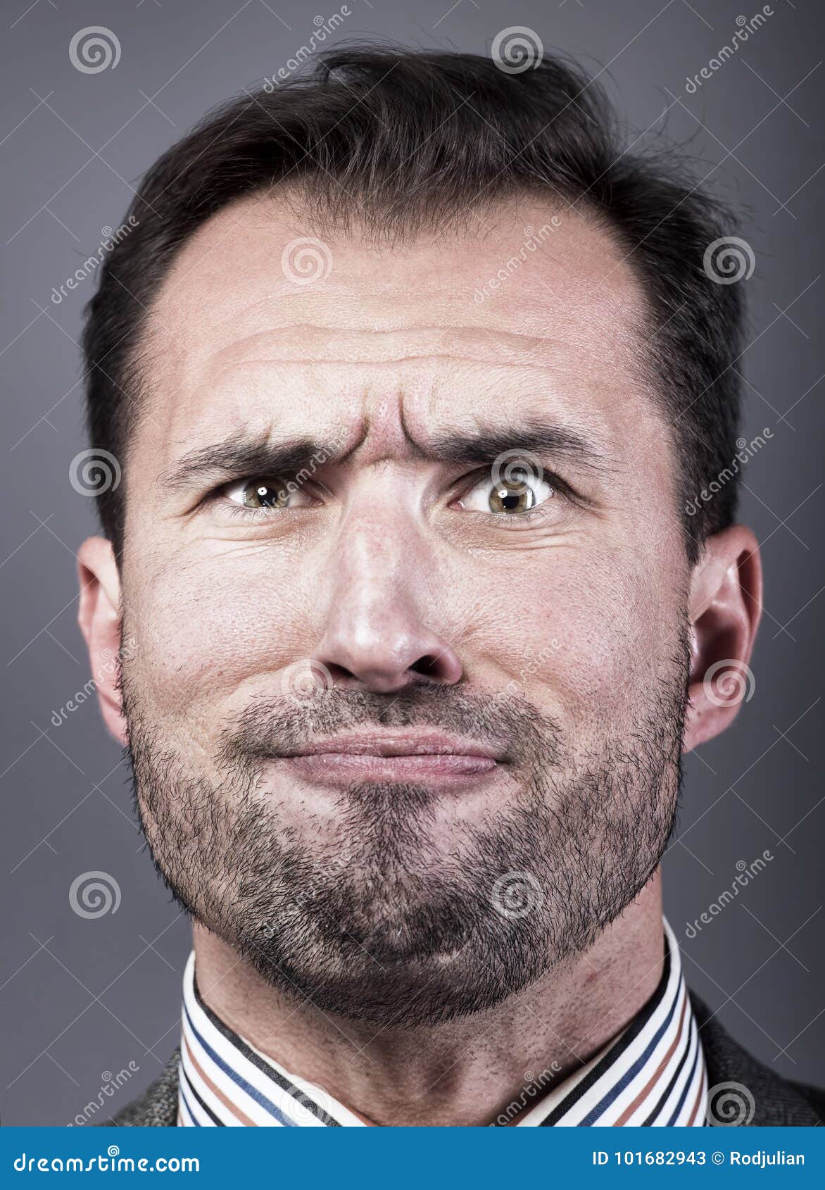 Man Portrait with a Strange Expression Stock Image - Image of pout ...
