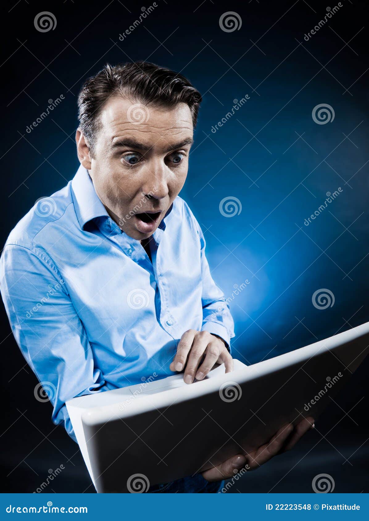 Man Portrait Stun Computing Stock Photo - Image of internet, shot: 22223548