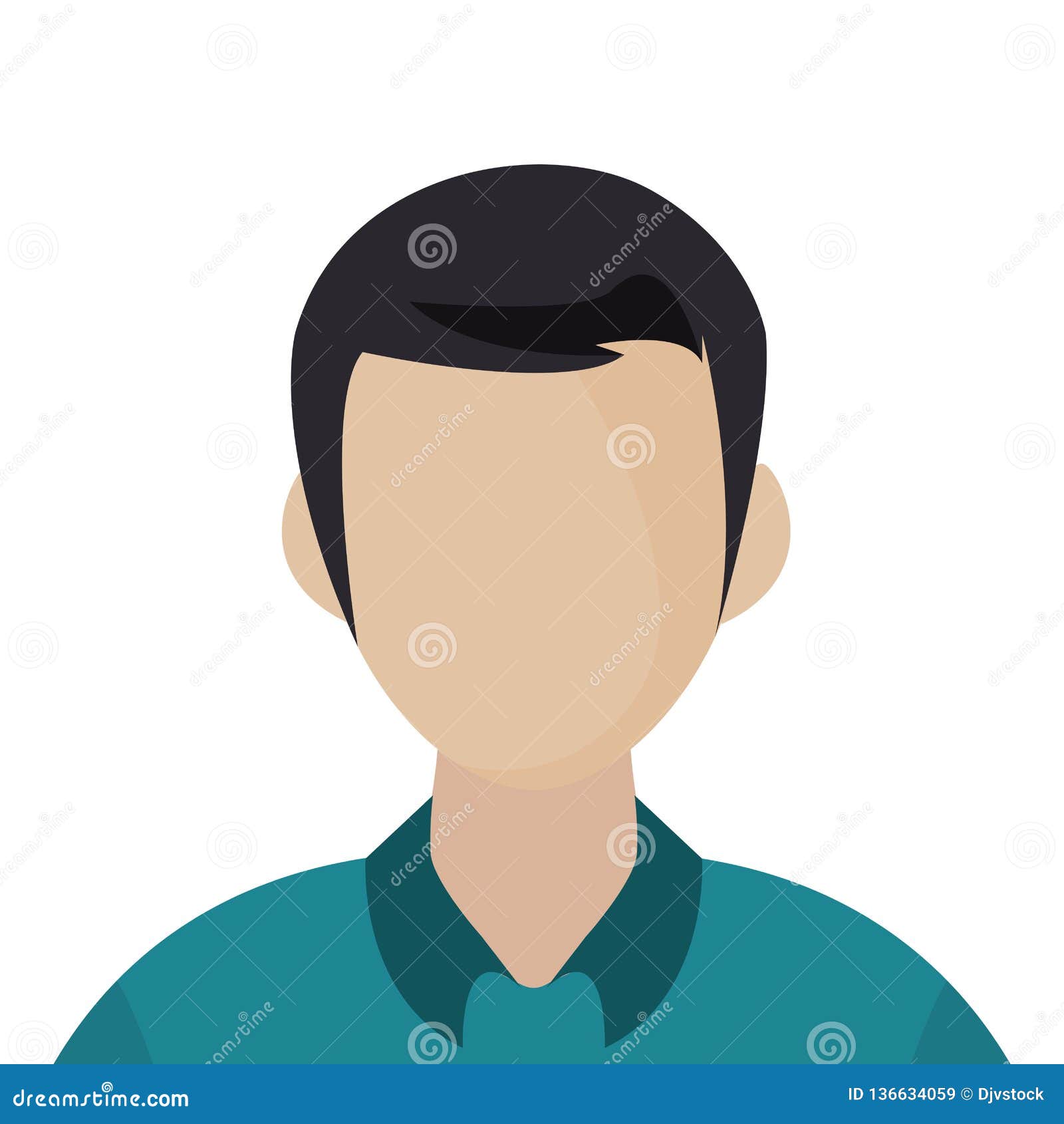 Man Portrait on White Background Stock Vector - Illustration of young ...
