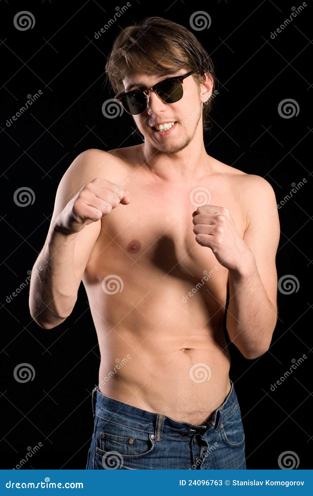 Man in the pose boxer stock image. Image of confident - 24096763