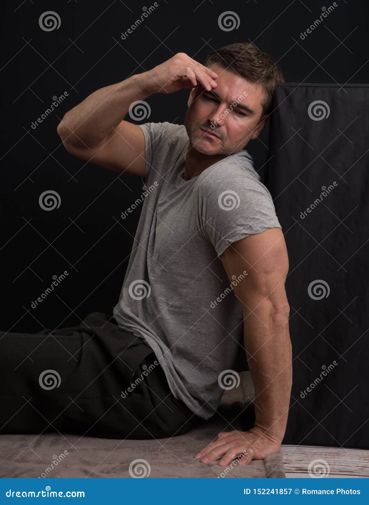 The Man Poses for the Camera Stock Image - Image of healthy, emotional ...