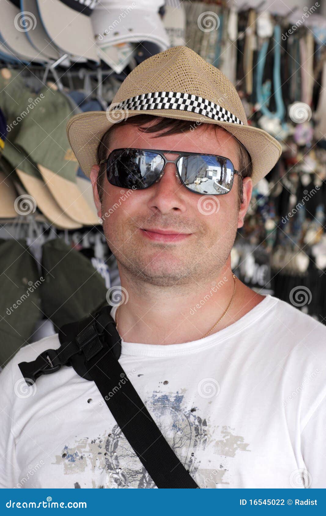 Man poses in hat store stock photo. Image of summer, russian - 16545022
