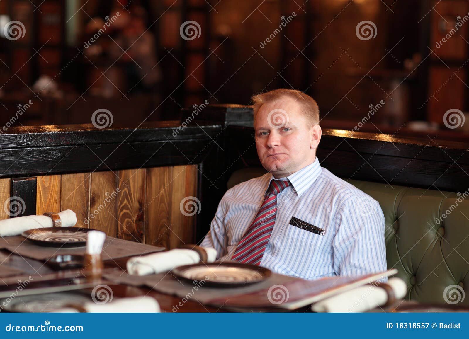 Man poses in restaurant stock image. Image of breakfast - 18318557