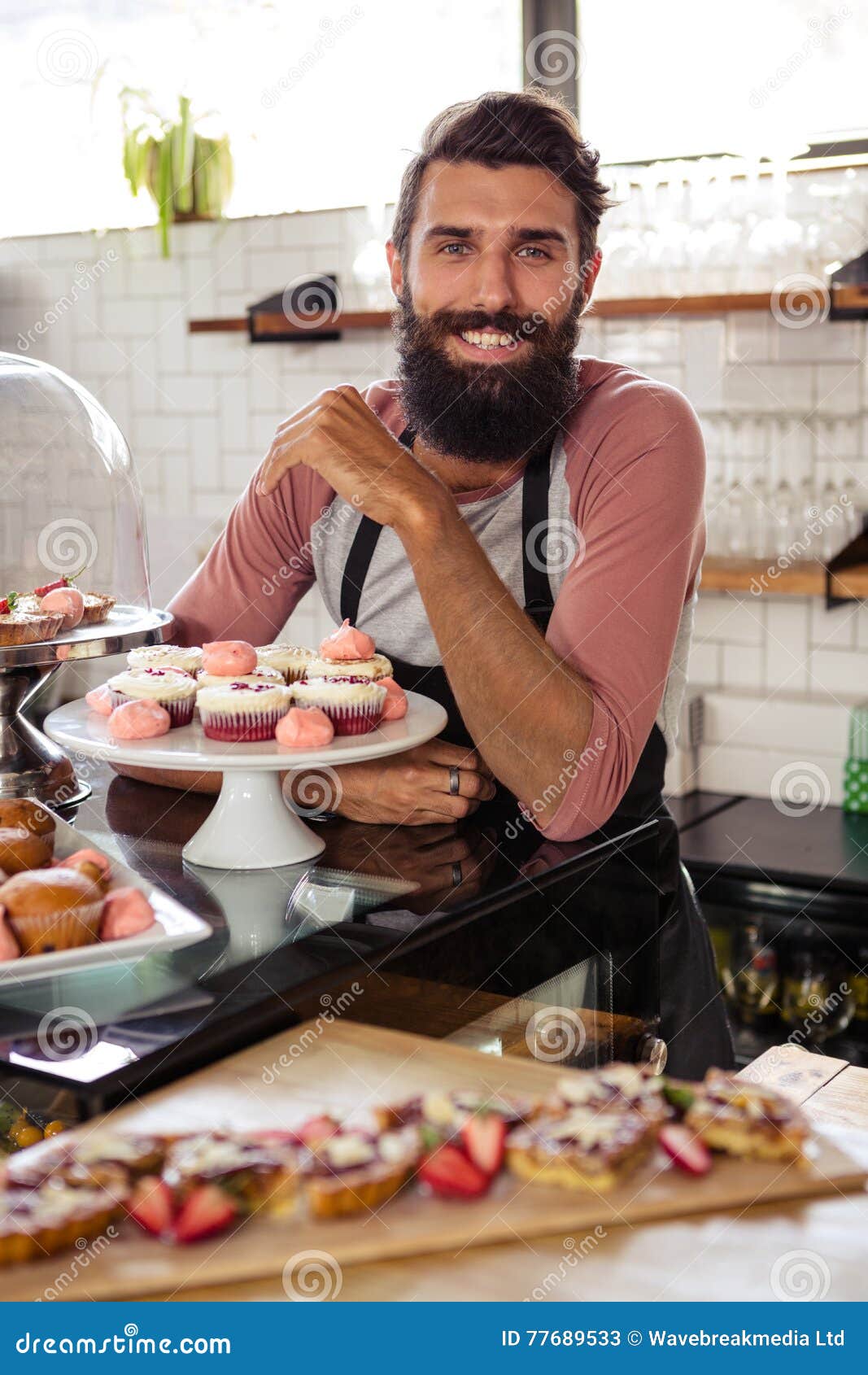 Man posing with cakes stock image. Image of caucasian - 77689533