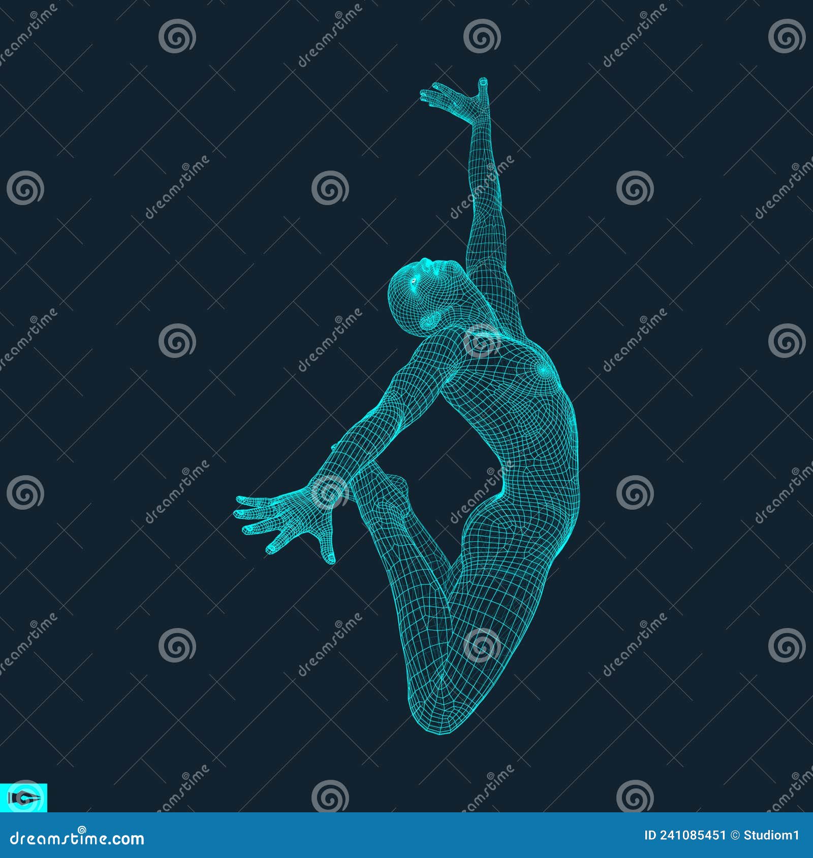 Man is Posing and Dancing. 3d Model of Man. Human Body. Sport Symbol ...