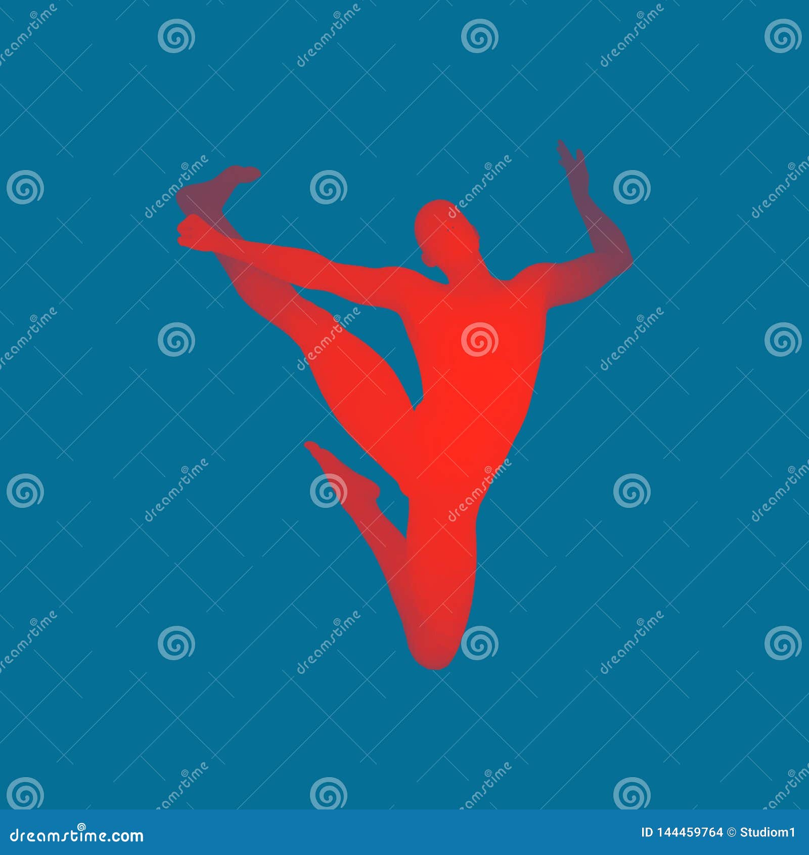 Man Is Posing And Dancing. Silhouette Of A Dancer. A Dancer Performs ...