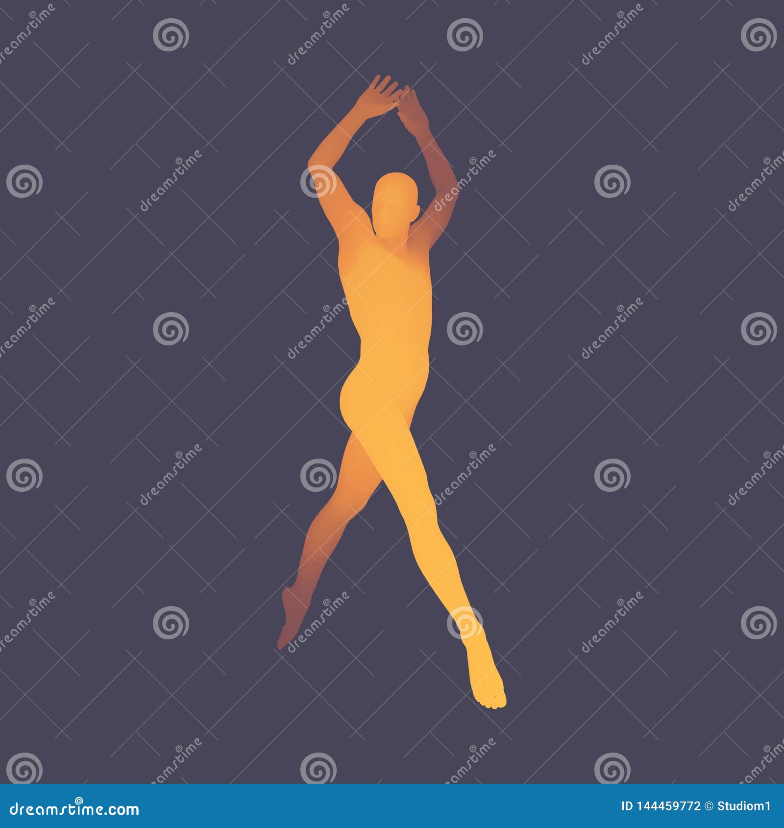 Man Is Posing And Dancing. Silhouette Of A Dancer. A Dancer Performs ...