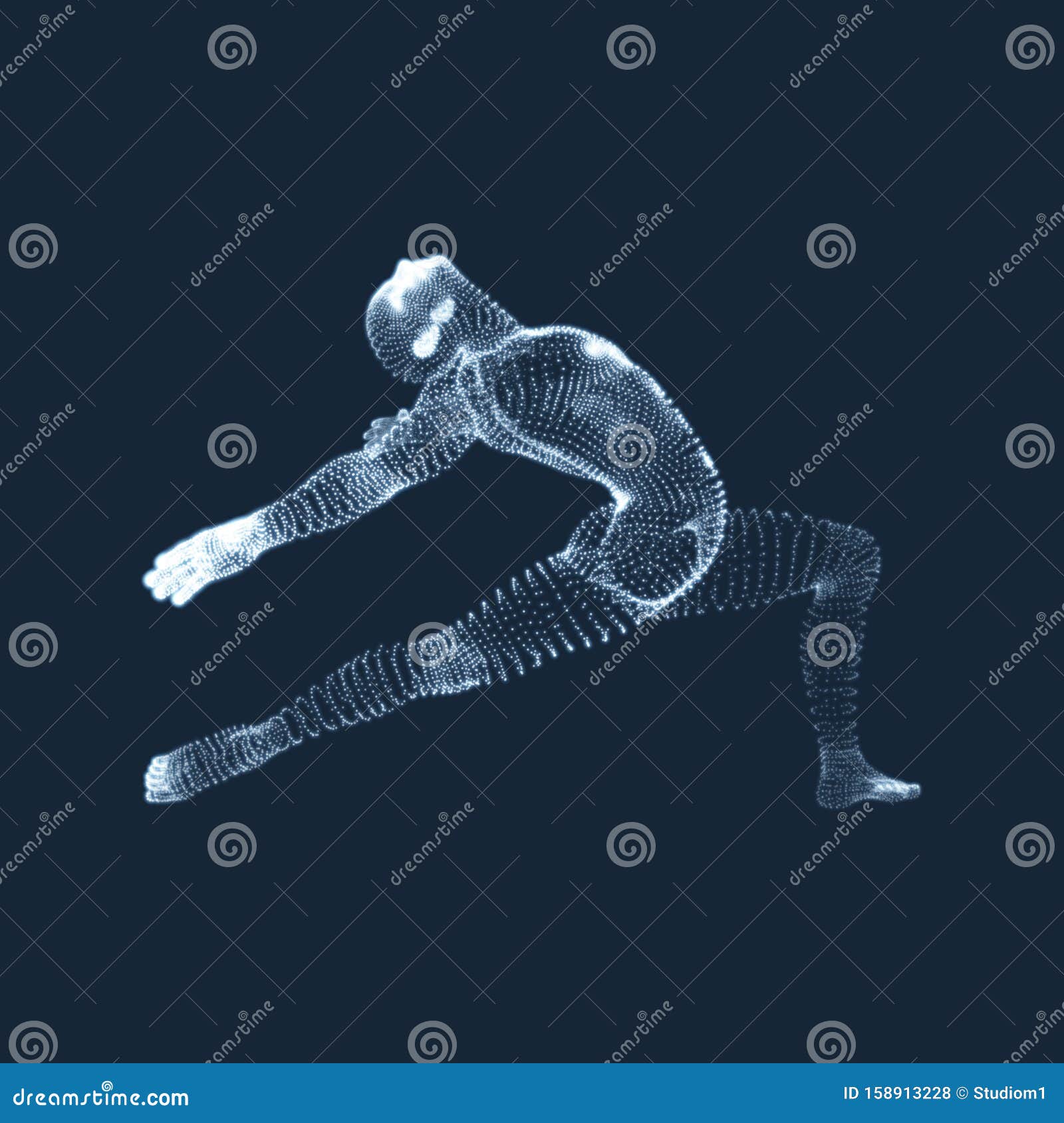 Man Is Posing And Dancing. Silhouette Of A Dancer. A Dancer Performs ...