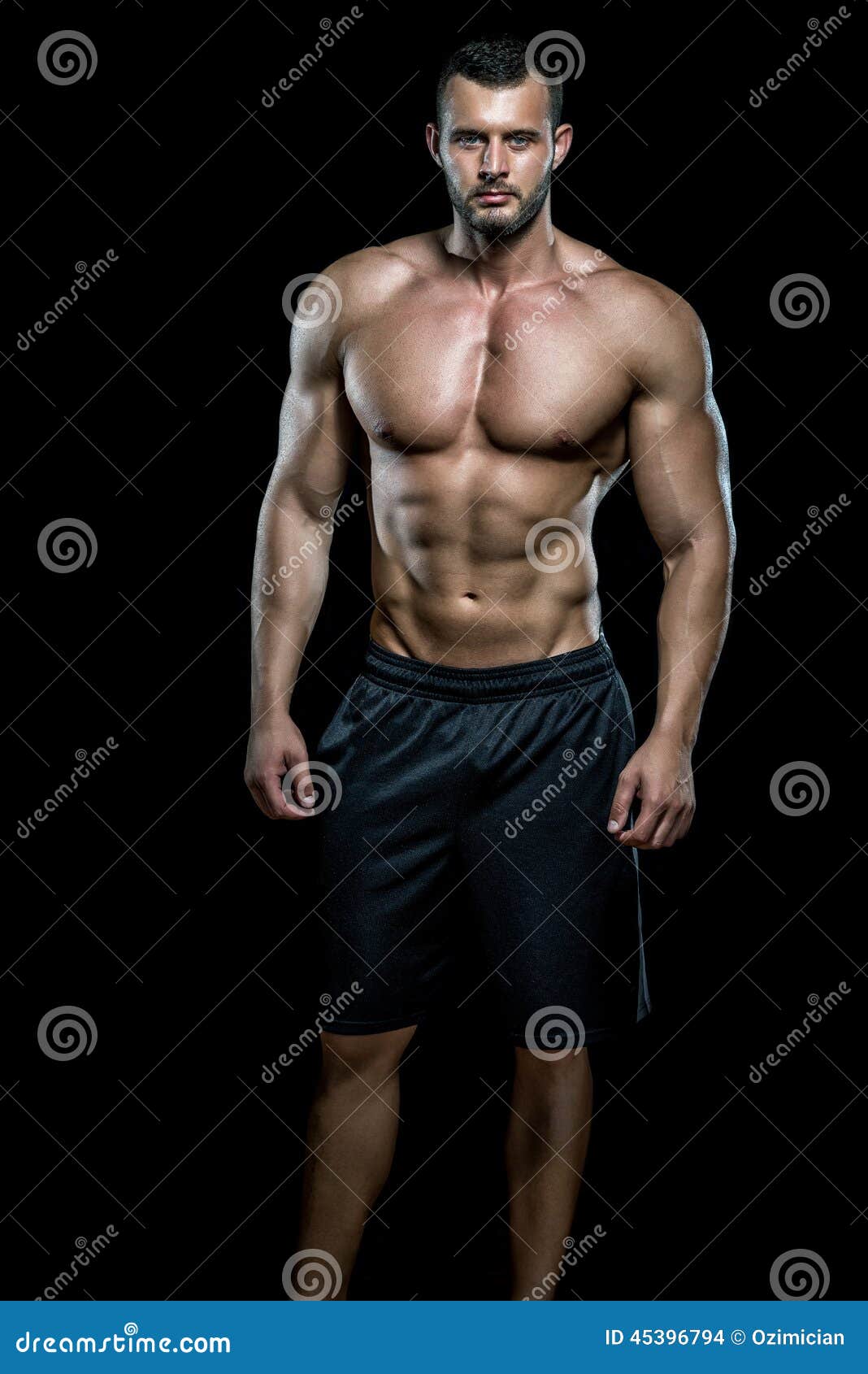 Man posing in gym stock photo. Image of body, muscular - 45396794
