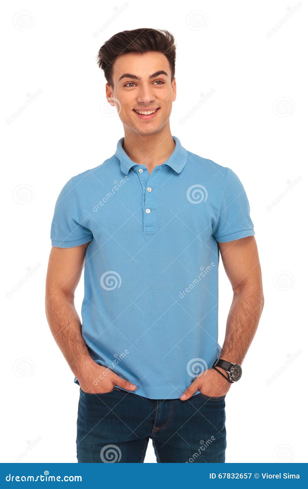 Man Posing with Hands in Pockets Stock Image - Image of people ...