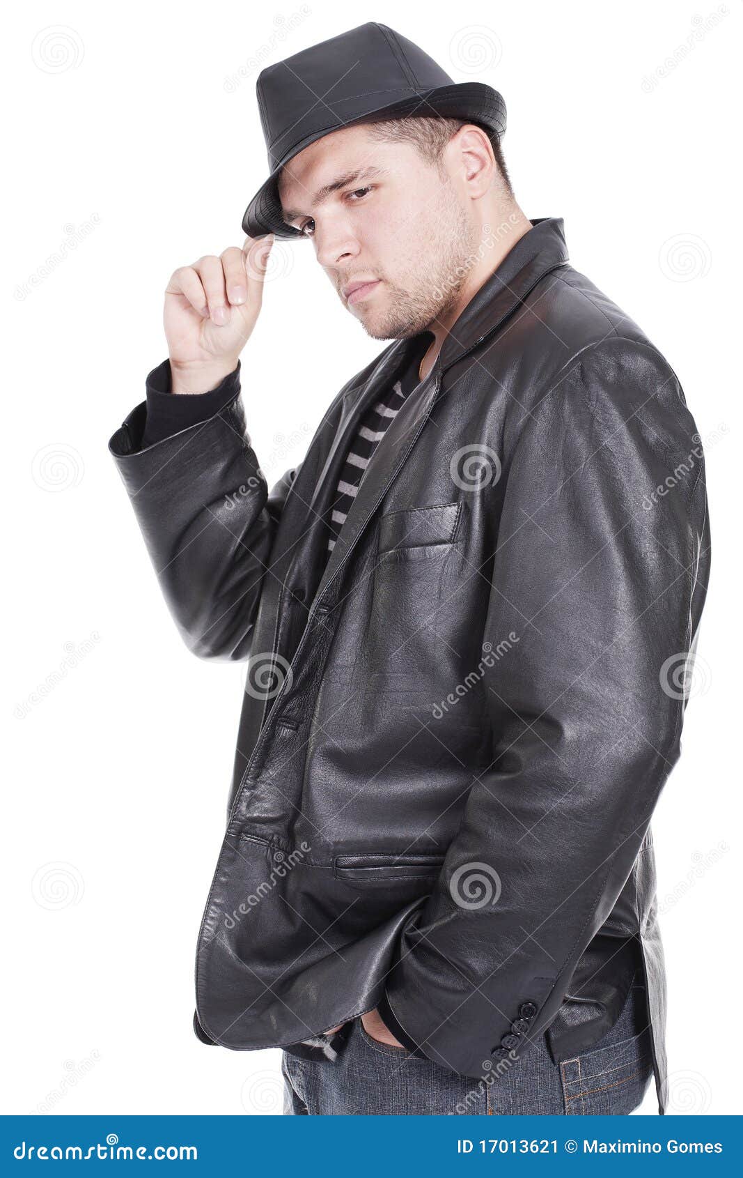 Man posing with a hat stock image. Image of adult, fashion - 17013621