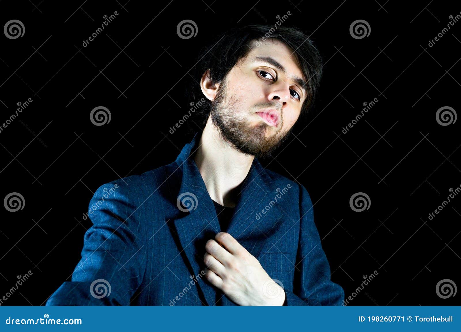 Man Posing with His Left Hand Up, with Style Stock Image - Image of ...
