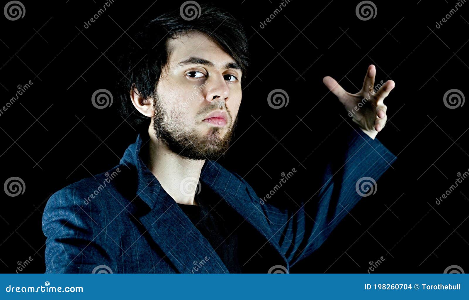 Man Posing with His Left Hand Up, with Style Stock Photo - Image of ...
