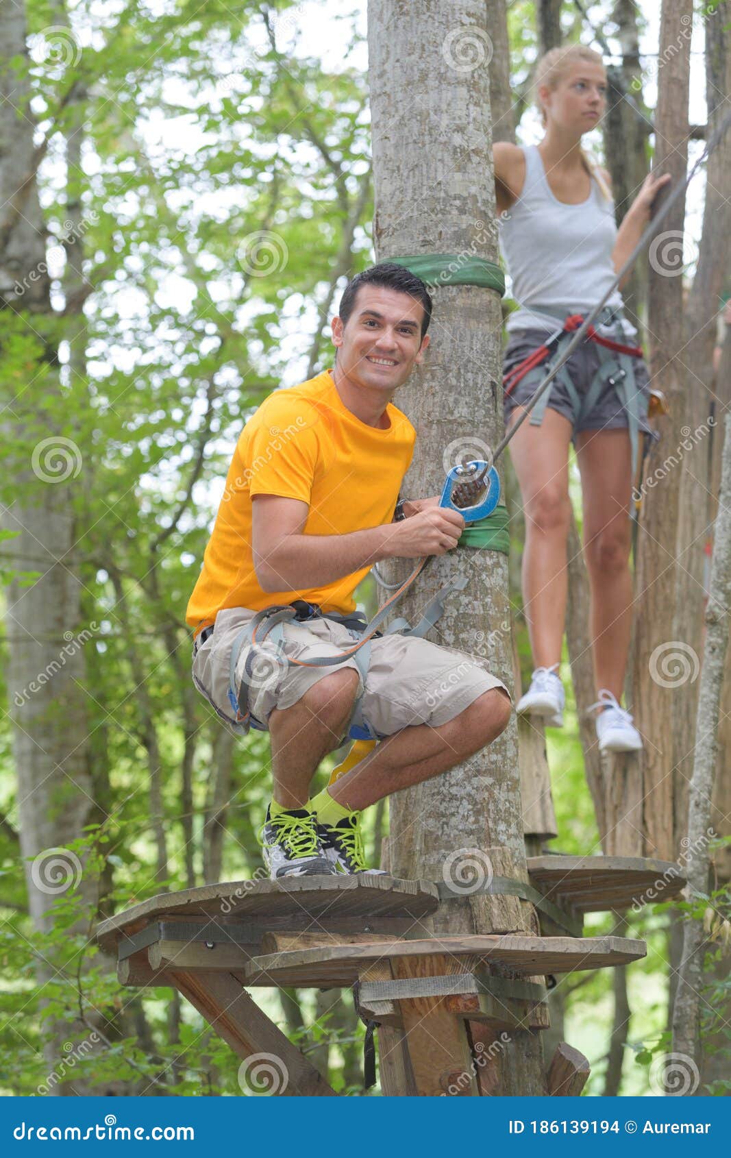 Obstacle Tree Climbing Course In Adventure Park Royalty-Free Stock ...