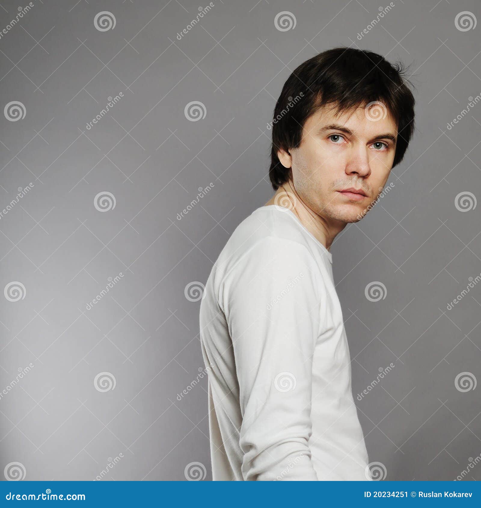 Man posing in the studio. stock image. Image of long - 20234251