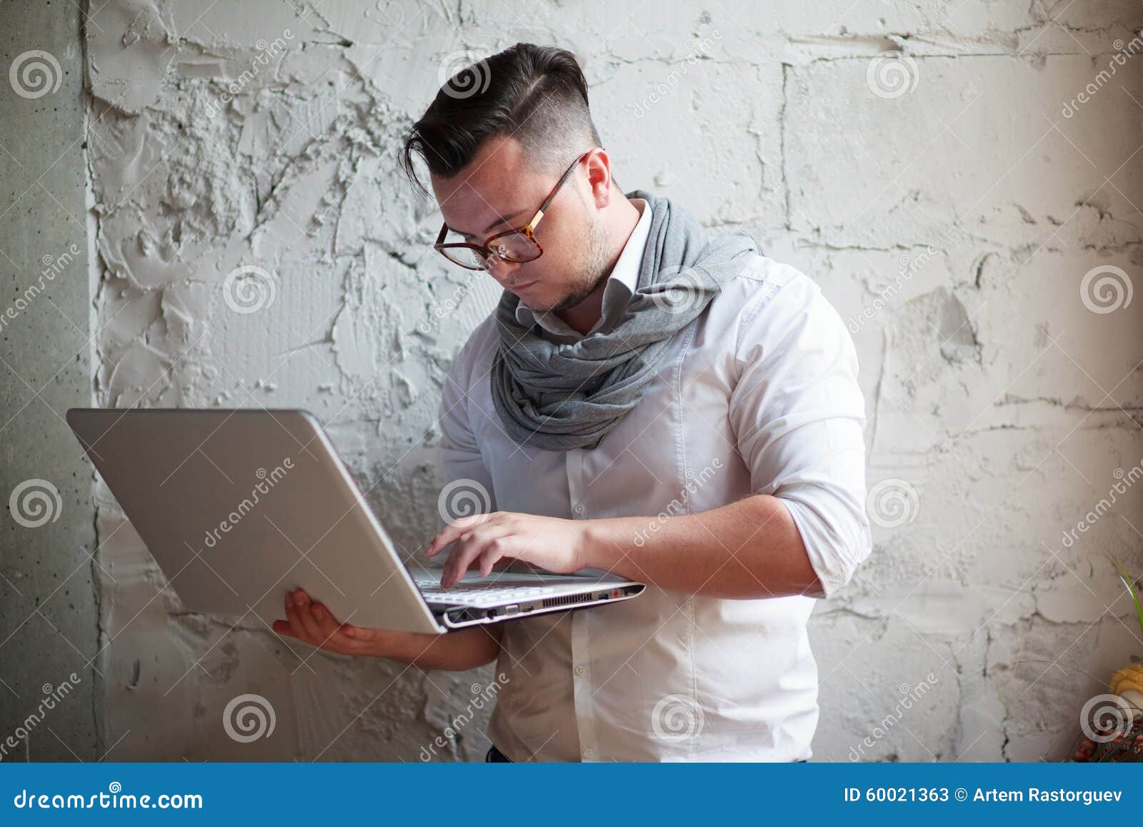 Man Posing on Workplace in Office Stock Image - Image of interior ...