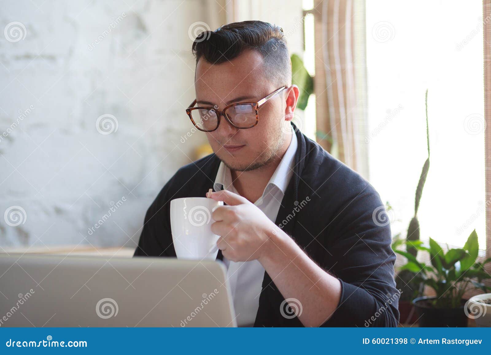 Man Posing on Workplace in Office Stock Photo - Image of background ...