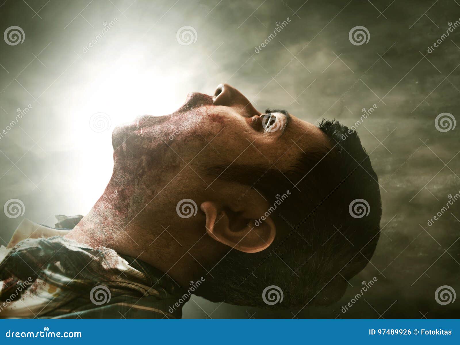 Man Possessed Ghost Screaming Stock Photo - Image of evil, illness ...