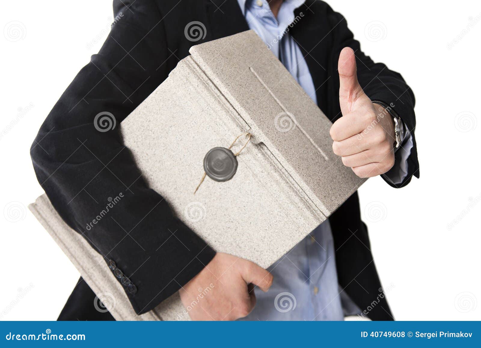Man with Postbox Showing Thumbs Up Gesture Stock Photo - Image of ...